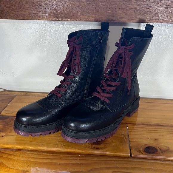 Avellini | Shoes | Avellini Black Leather Combat Boots Size Euro 39 ...